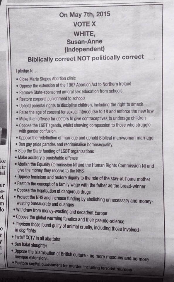 Northern Irish candidate wants to 'recriminalise homosexuality' - Attitude