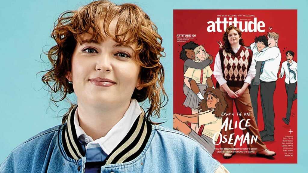 Heartstopper's Alice Oseman illustrates bespoke Attitude cover