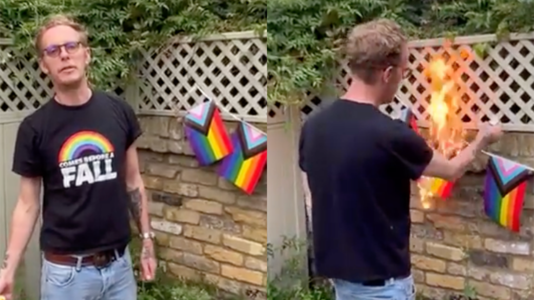 Laurence Fox Pride flag burning clip 'assessed by police' - Attitude