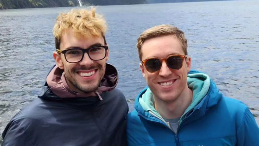 Campbell Harrison kisses his boyfriend at the 2024 Olympics - Attitude